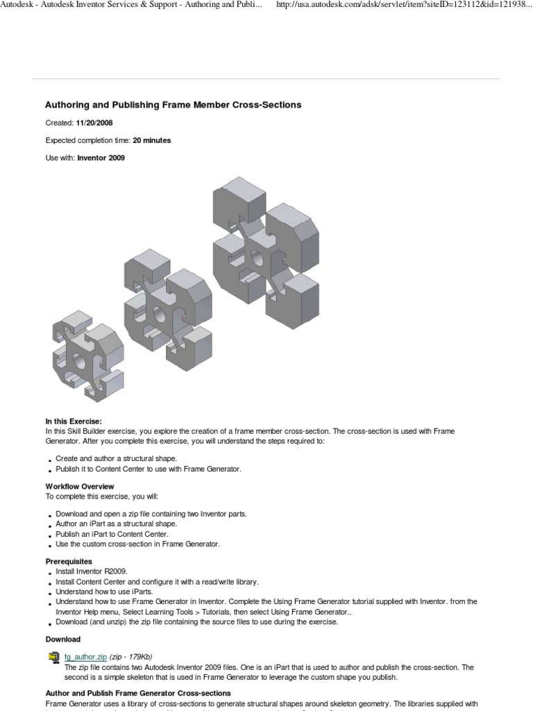 Autodesk Inventor - Authoring and Publishing Frame Member Cross ...