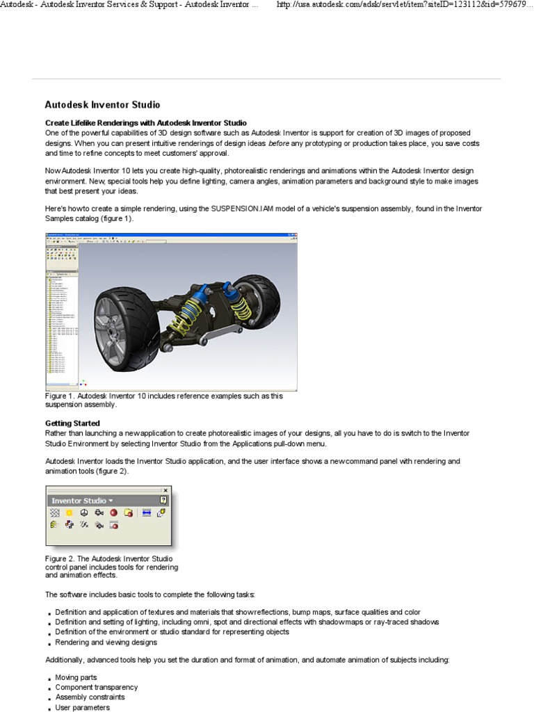 Autodesk Inventor - Autodesk Inventor Studio | PDF | Rendering ...