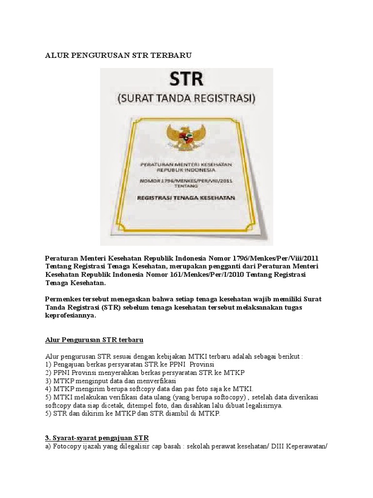 Alur Pengurusan STR Terbaru | PDF
