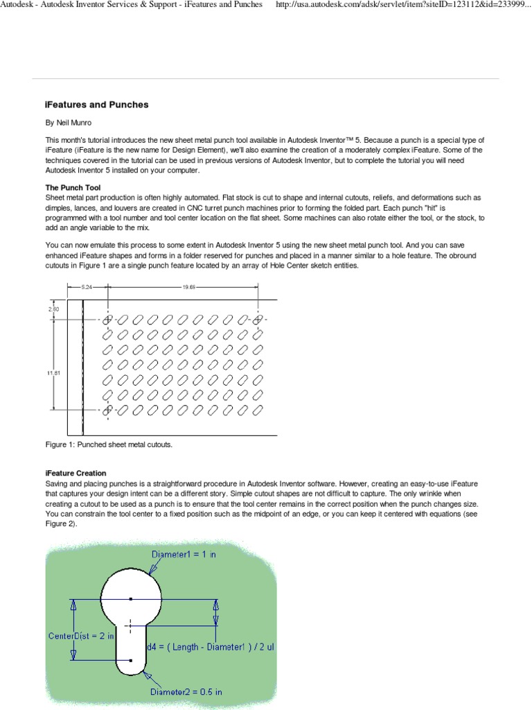 Autodesk Inventor - Ifeatures and Punches | PDF | Sheet Metal | Shape