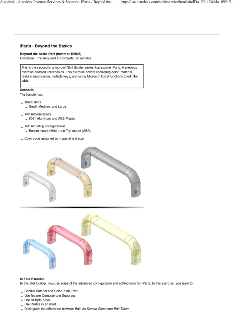 Autodesk Inventor - Ipart: Beyond The Basics | PDF | Microsoft Excel ...