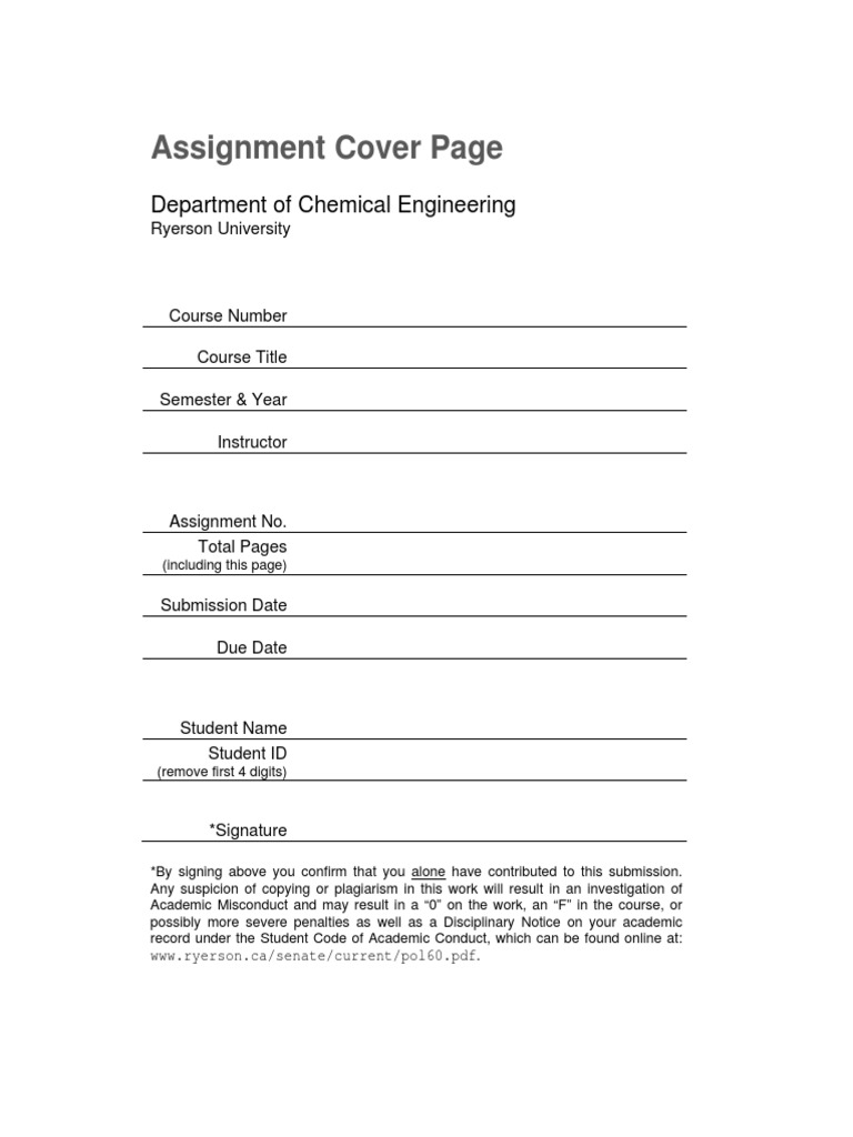 Assignment Cover Page PDF | PDF