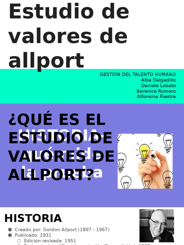 Estudio de Valores de Allport | PDF | Belleza | Bienestar