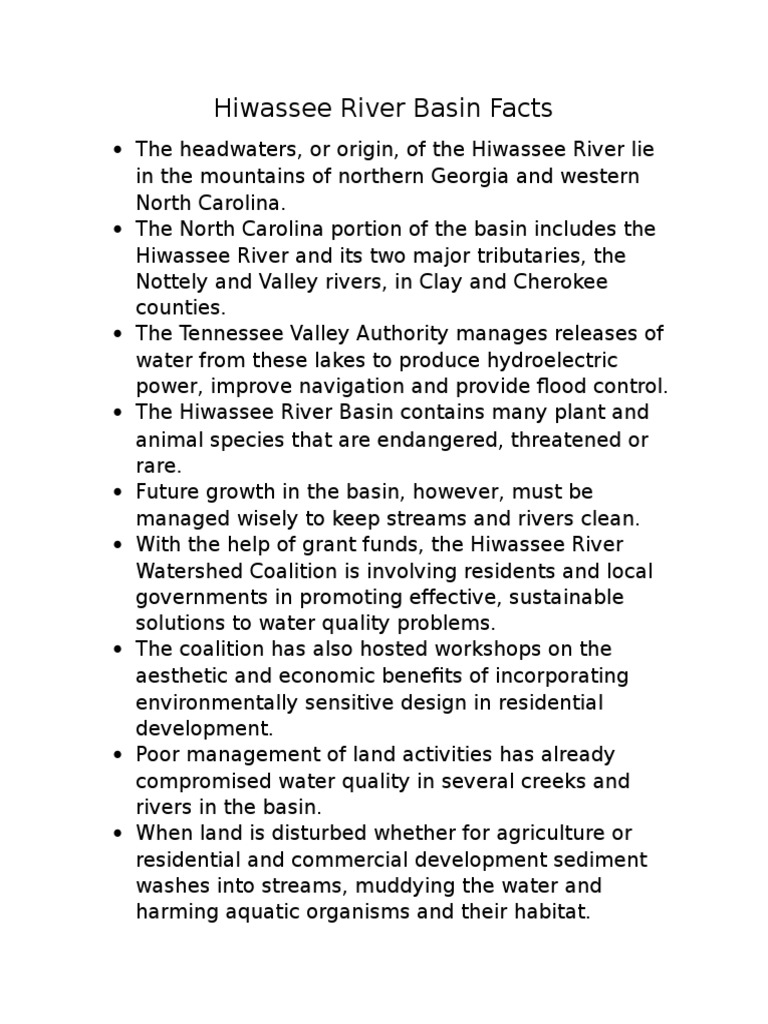 Hiwassee River Basin Facts | PDF