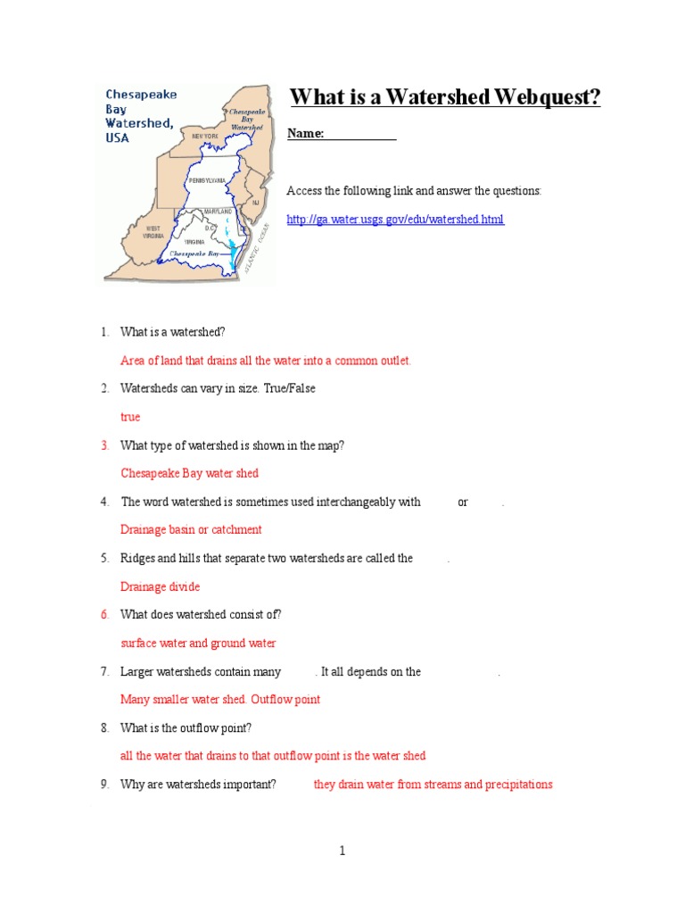 What Is A Watershed Webquest?: Name | PDF | Home & Garden