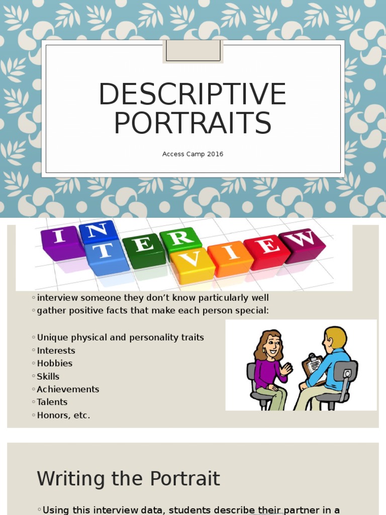 Descriptive Portraits Lesson | PDF | Smile