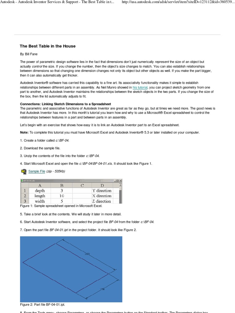 Autodesk Inventor - The Best Table in The House | PDF | Spreadsheet ...