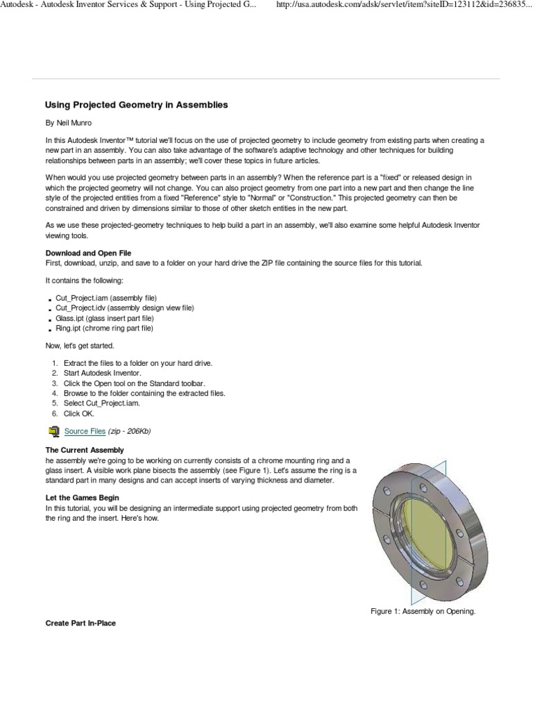 Using Projected Geometry in Assemblies: Download and Open File | PDF ...