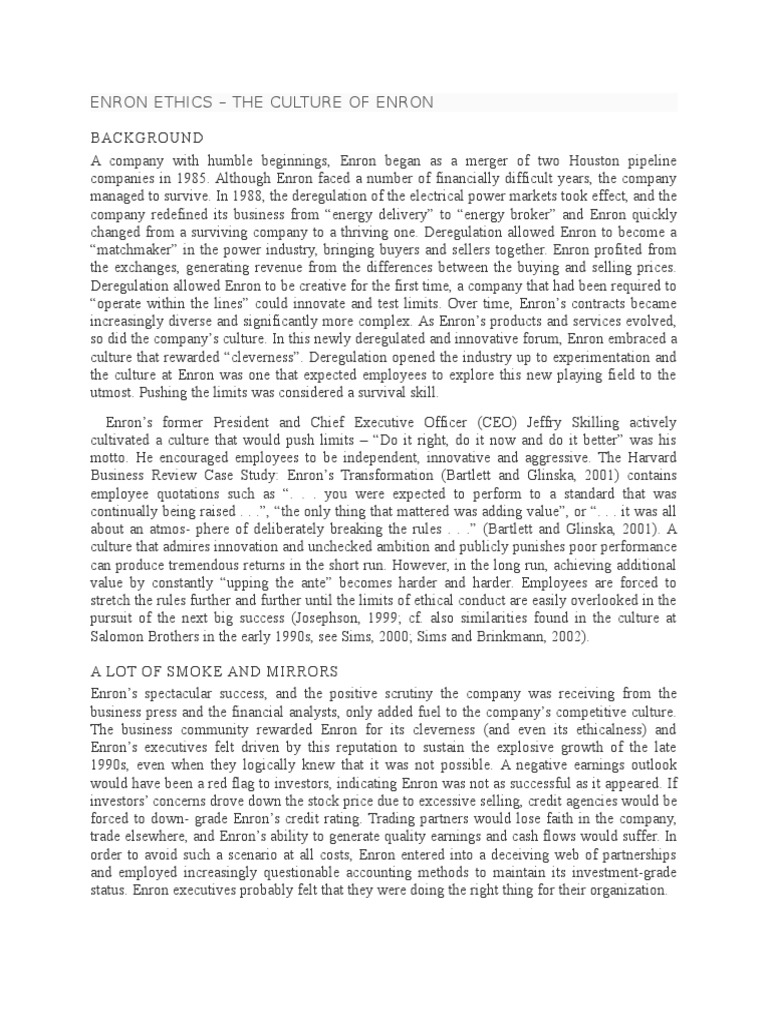Enron Ethics Quiz 4 | PDF | Enron | Leadership