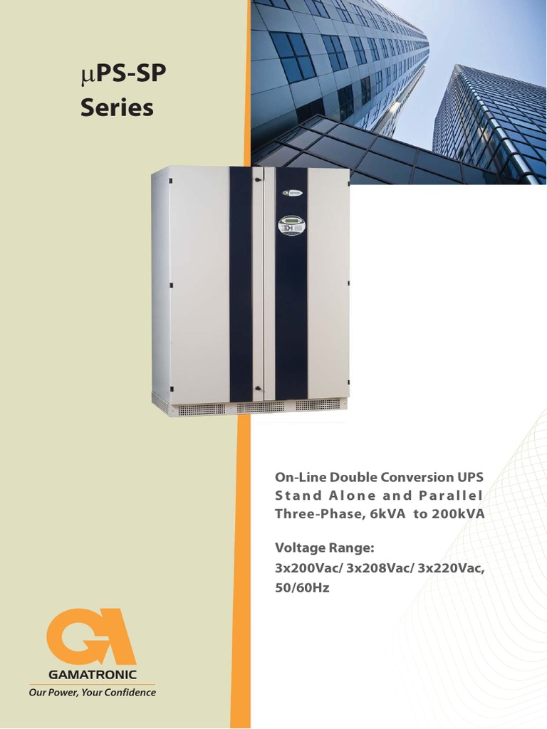 Gamatronic UPs-sp 200kva | PDF | Power Inverter | Battery Charger