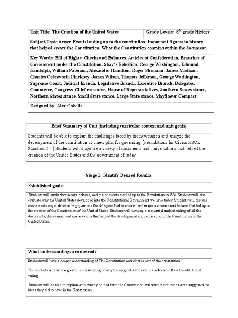 8th Grade US Constitution Unit | PDF | United States Constitution ...