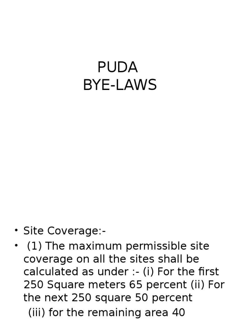 Puda Bye Laws | PDF