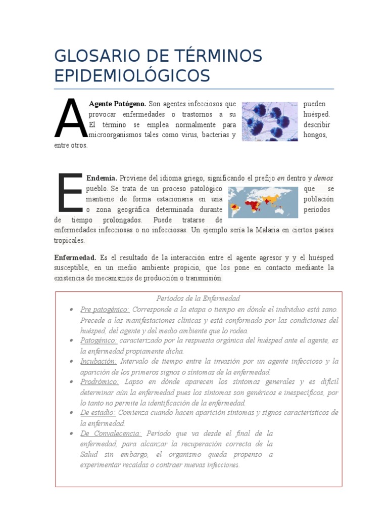 Glosario de Términos Epidemiológicos | Infección | Salud pública