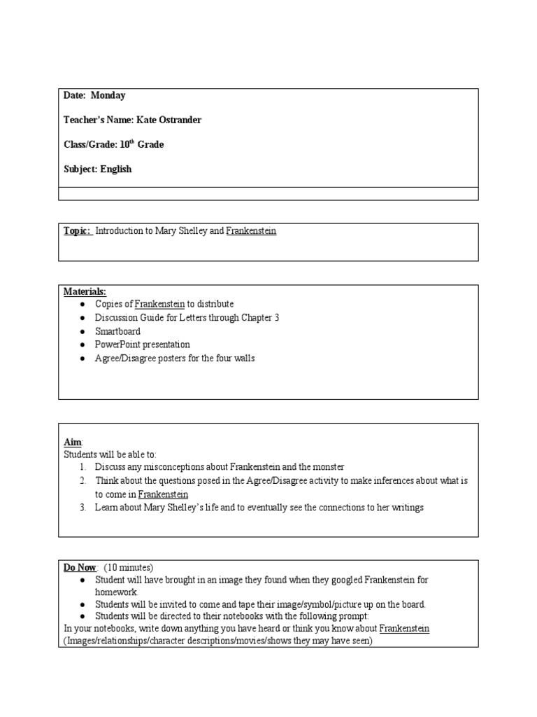Introduction to Mary Shelley & Frankenstein | PDF