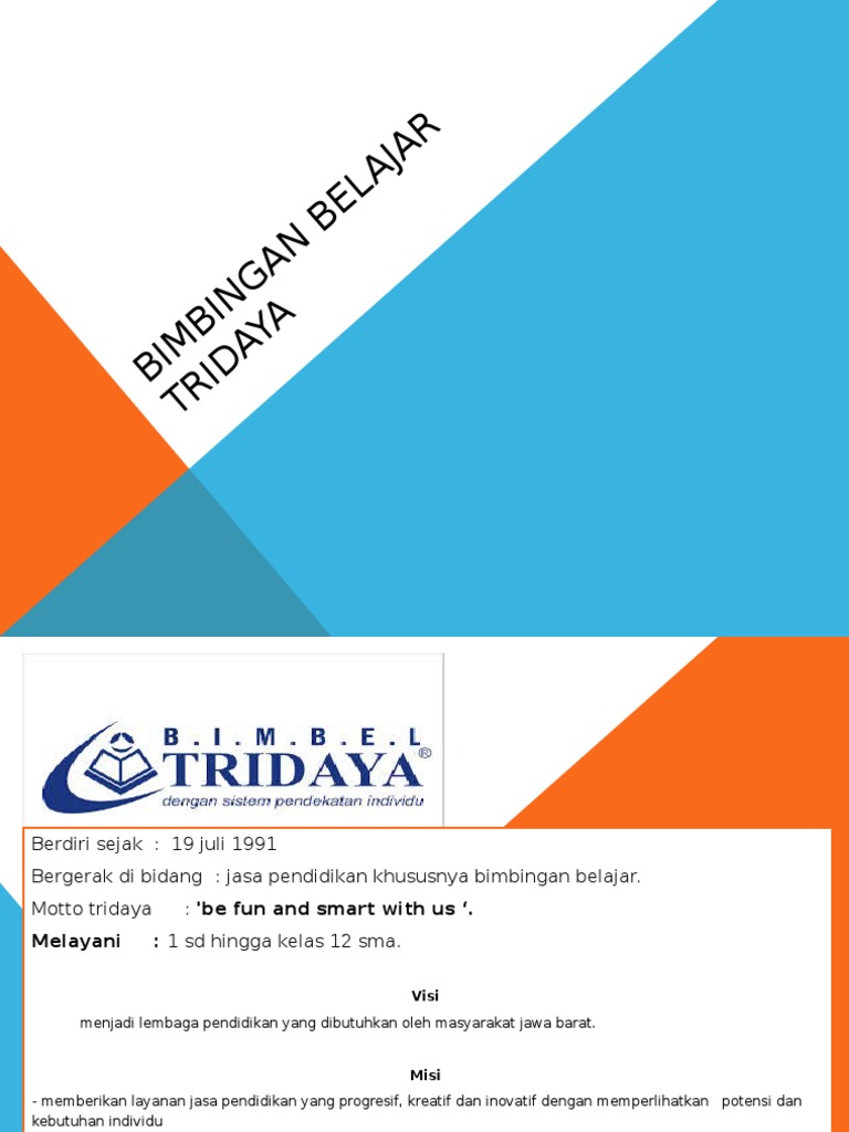 Bimbingan Belajar Tridaya: Edukasi Kreatif di Jawa Barat | PDF