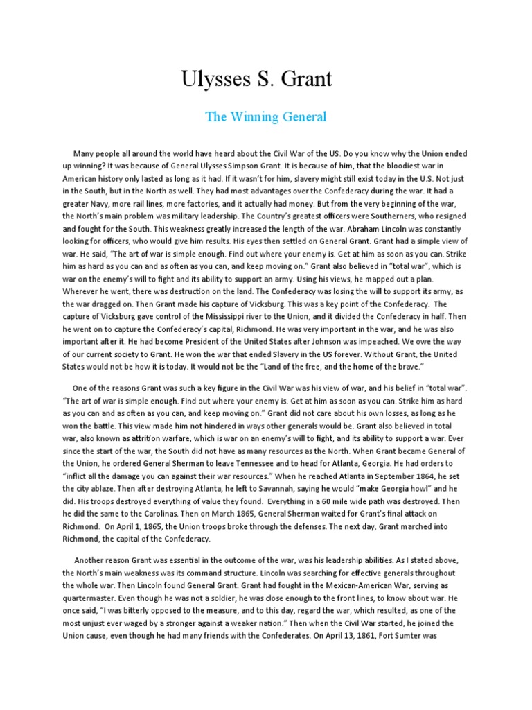Ulysses S. Grant | PDF | American Civil War | Ulysses S. Grant