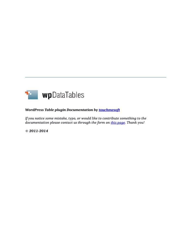 WpDataTables Documentation | PDF | Word Press | Microsoft Excel
