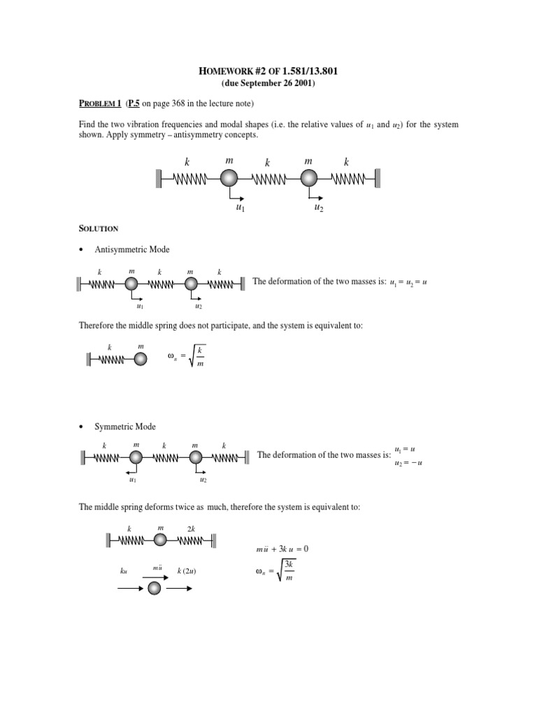 Structural Dynamics Hw2 - Sol | PDF | Physical Phenomena | Physical Sciences