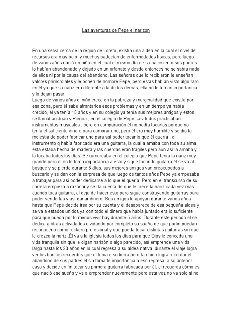 Las Aventuras de Pepe El Narizon | PDF | Guitarras | Ocio