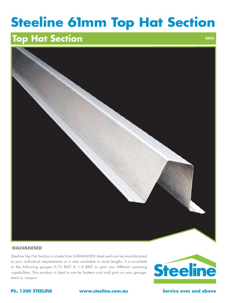 Galvanised Steel Top Hat Sections Guide | PDF
