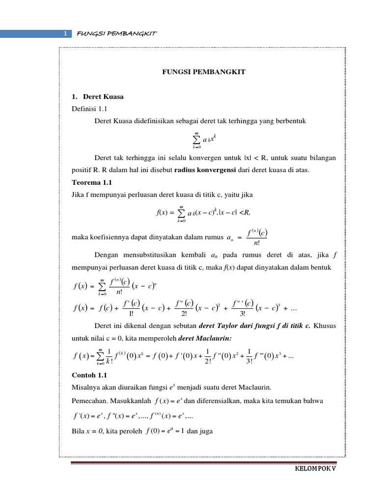 Fungsi Pembangkit PDF | PDF