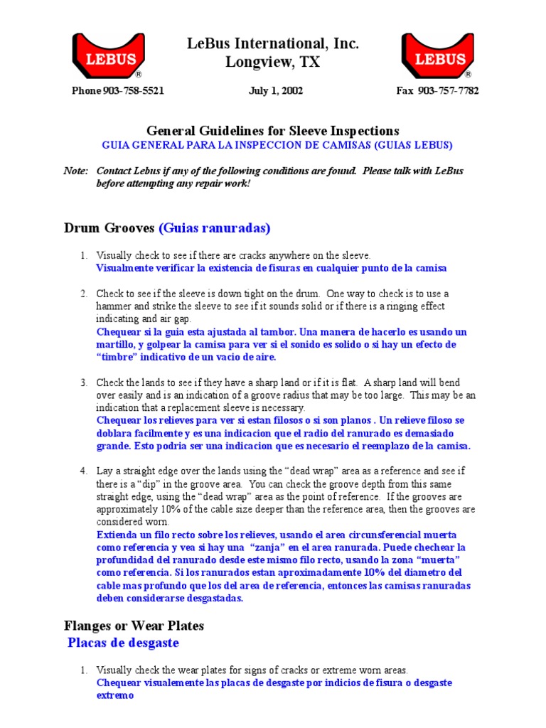 LEBUS Groove Inspections | PDF | Ocio