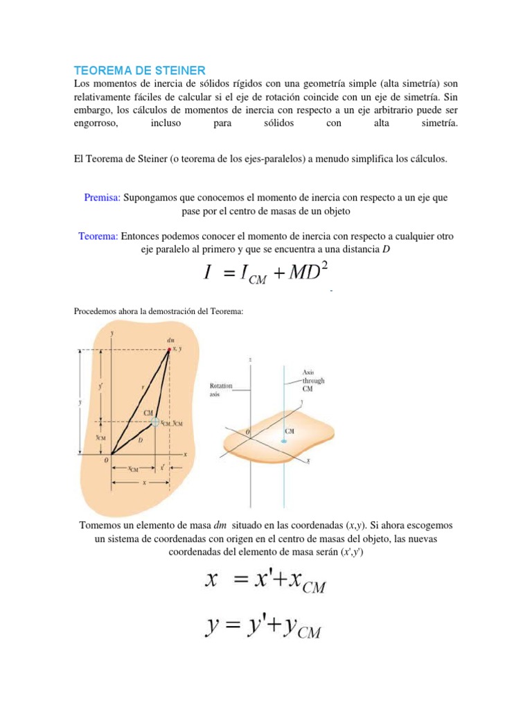 Teorema de Steiner | Geometría | Cantidades fisicas