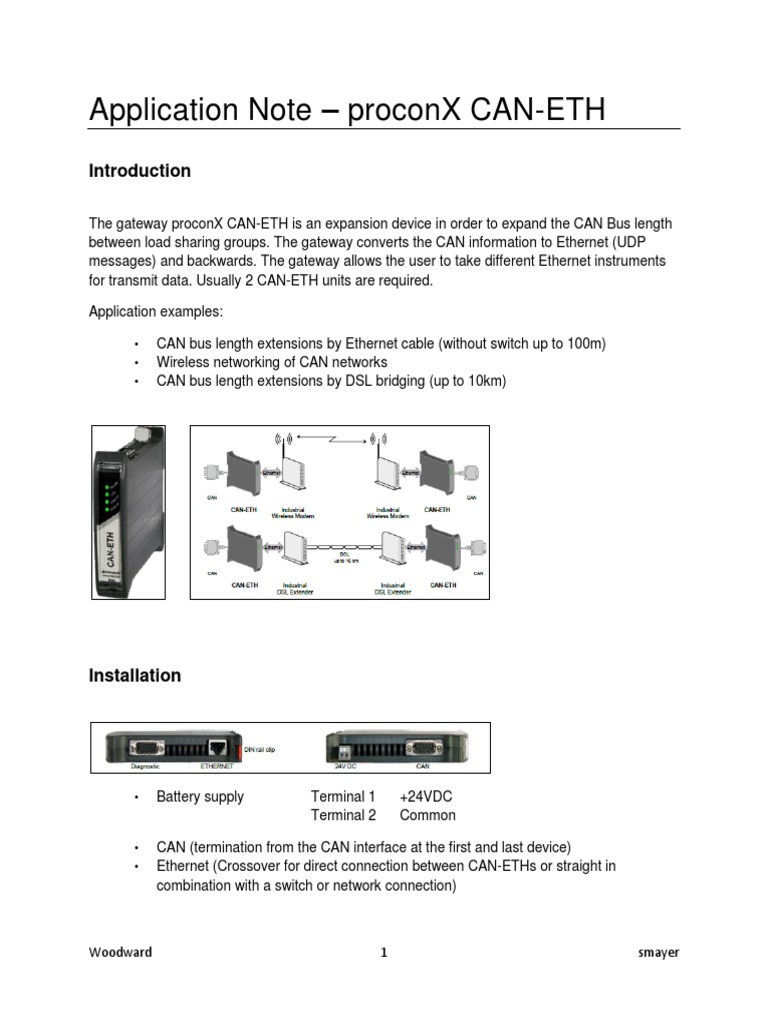 Application Note CAN-ETH - V1.00 | PDF | Network Switch | Computer Network