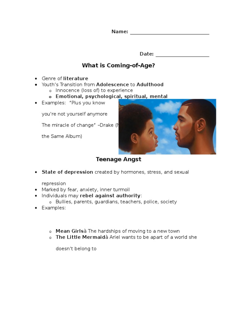 What Is Coming-of-Age?: Name | PDF | Adolescence | Anger
