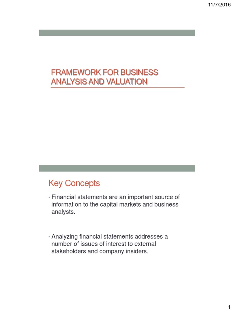Framework For Business Analysis and Valuation: Key Concepts | PDF ...