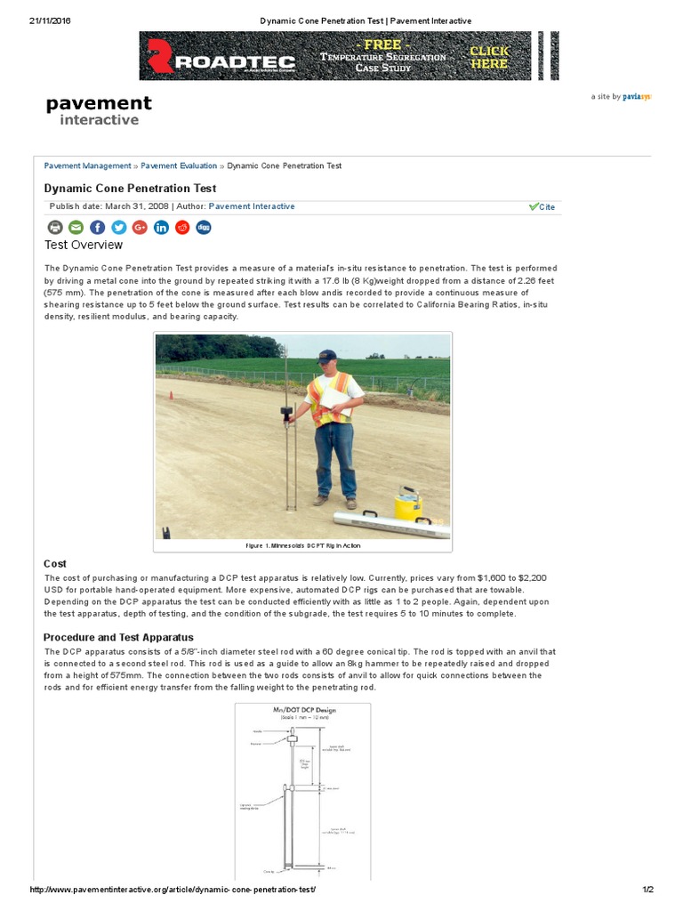 Dynamic Cone Penetration Test - Pavement Interactive | PDF | Civil ... Dynamic Cone Penetration Test - Pavement Interactive | PDF | Civil ...