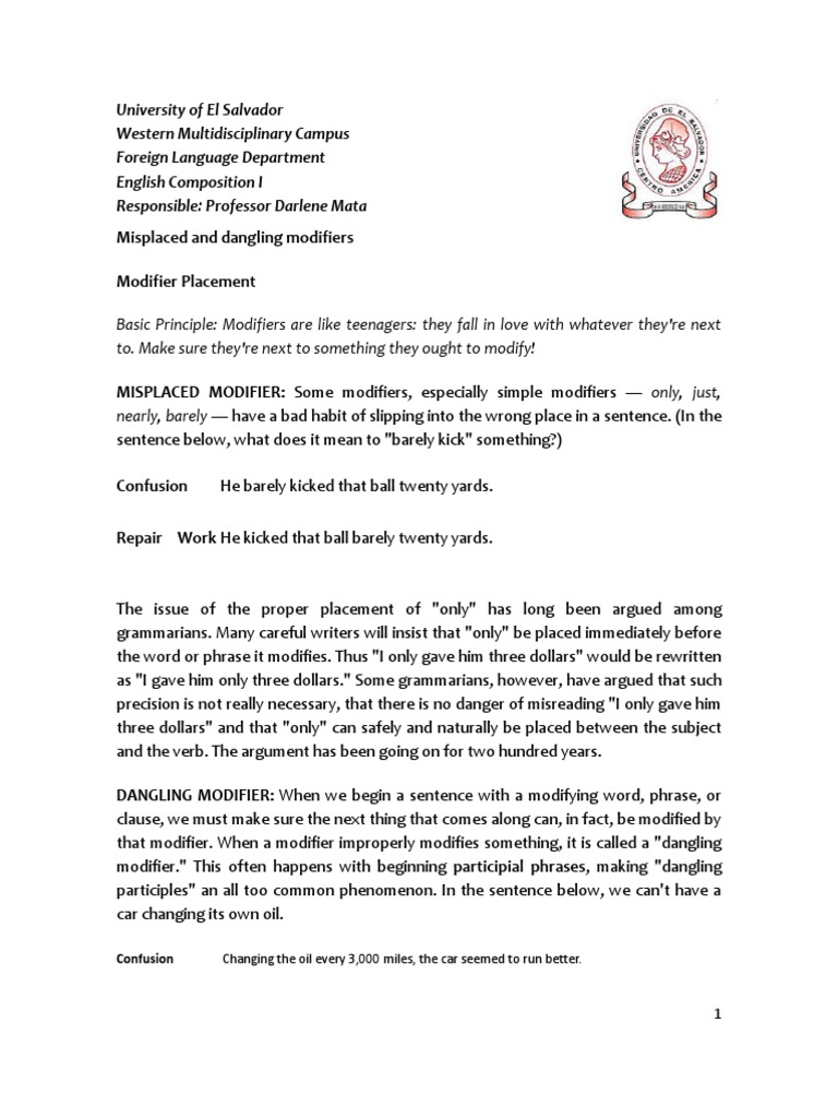 TOPIC 7 AND 8 Modifier Placement PDF | PDF