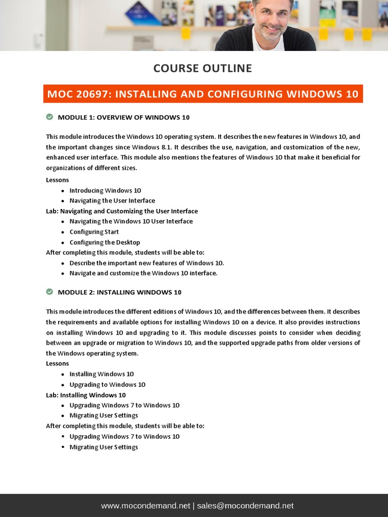 Microsoft MOC - Course 20697 Outline | PDF | Windows 10 | Microsoft Windows