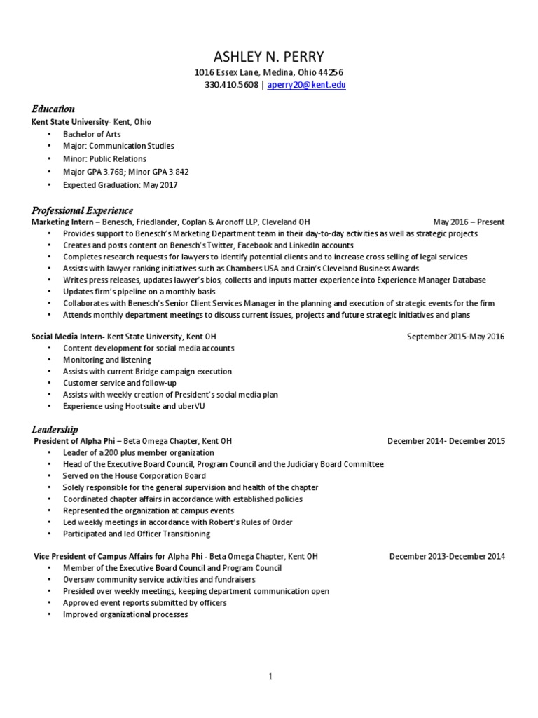 Ashley Perry Practicum Resume 11 28 16 | PDF | Business