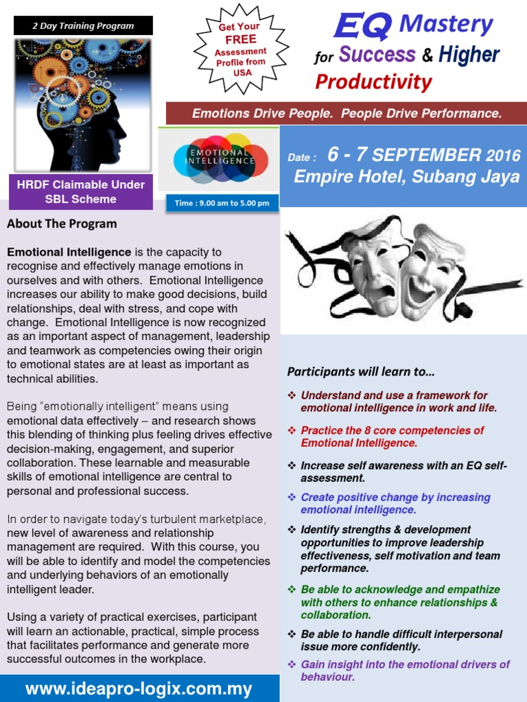 EQ Mastery Sept2016 | PDF | Emotional Intelligence | Competence (Human Resources)