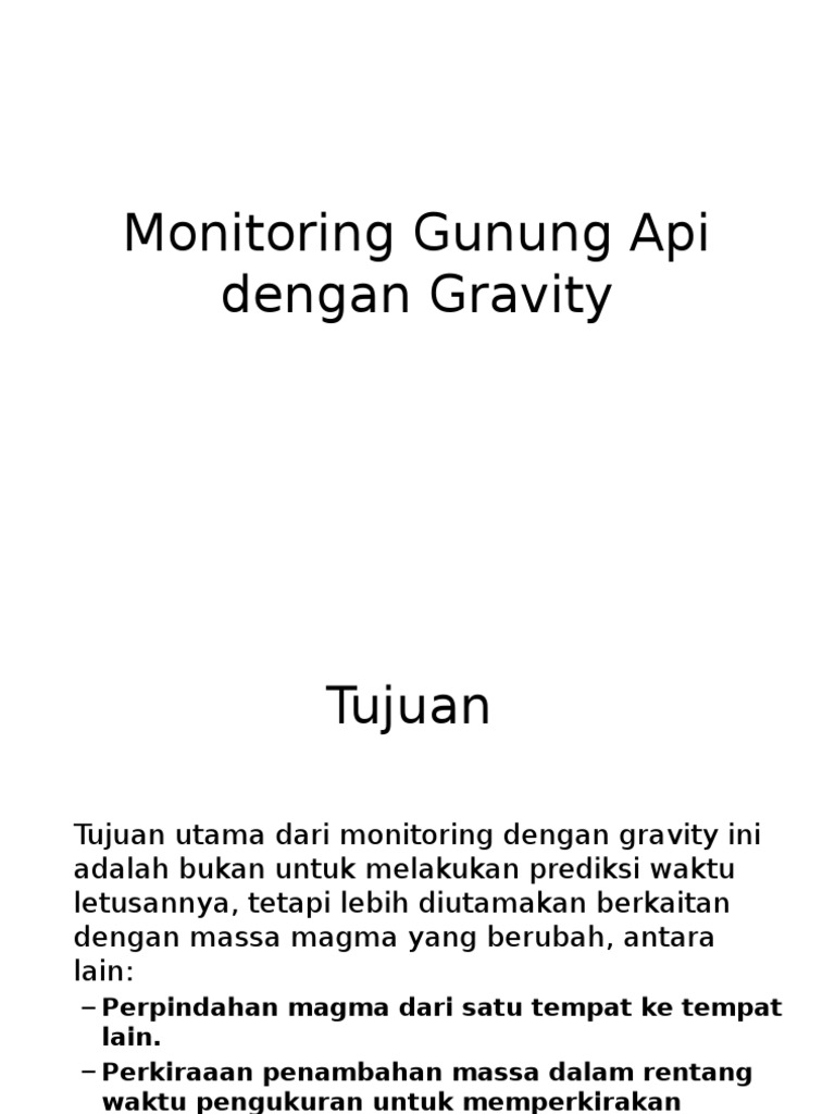 Monitoring Gunung API Dengan Gravity | PDF | Sains & Matematika