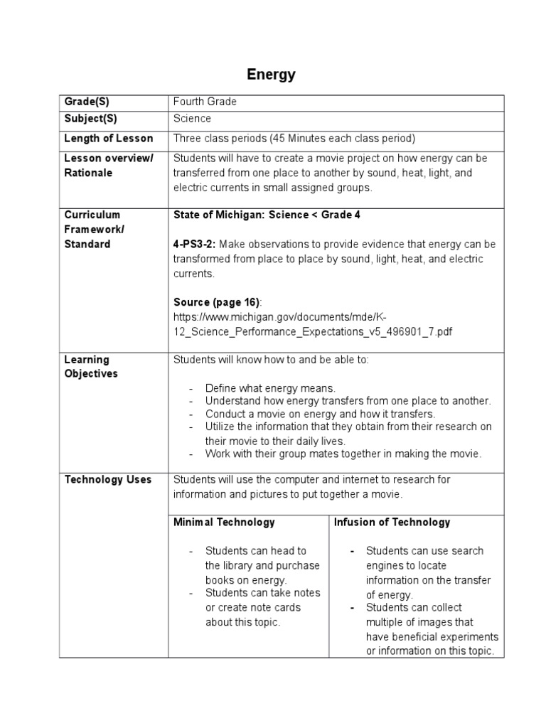 Group Lesson Plan and Rubric | PDF | Experiment | Information