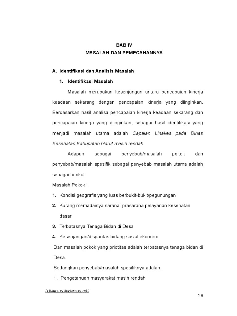 Bab IV Identifikasi Masalah KKP | PDF
