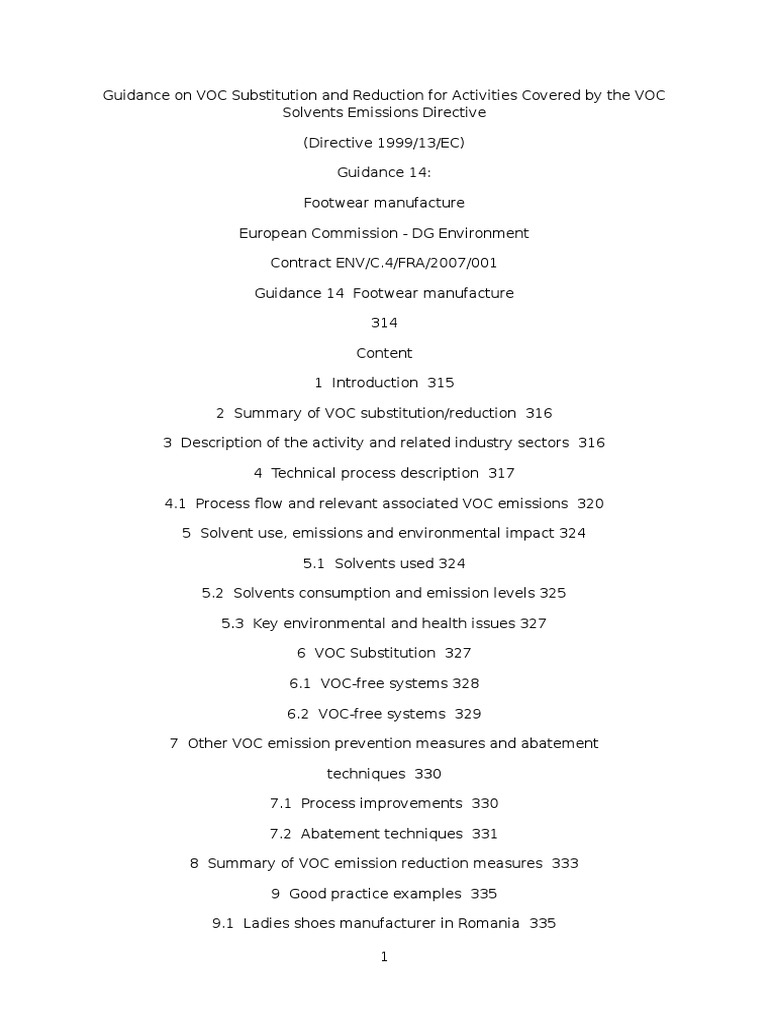 Guidance On VOC Substitution and Reduction For Activities Covered by ...