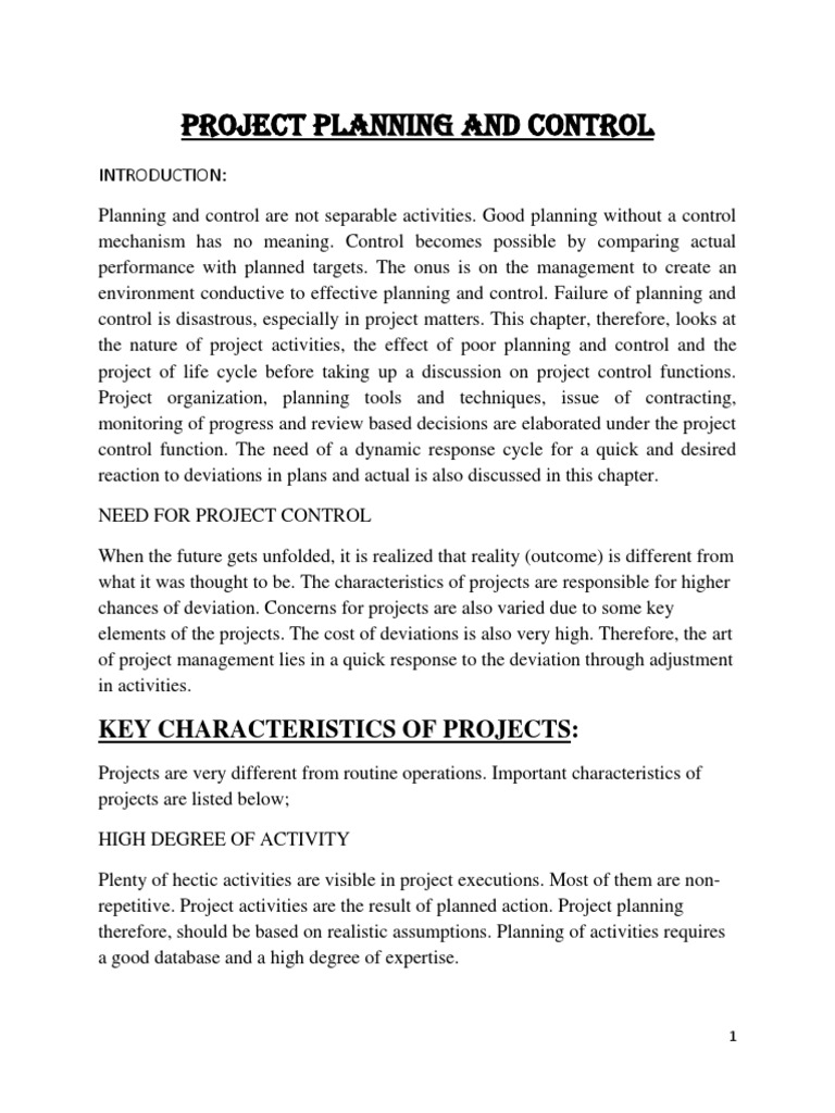 Project Planning & Control-I | PDF | Project Management | Business