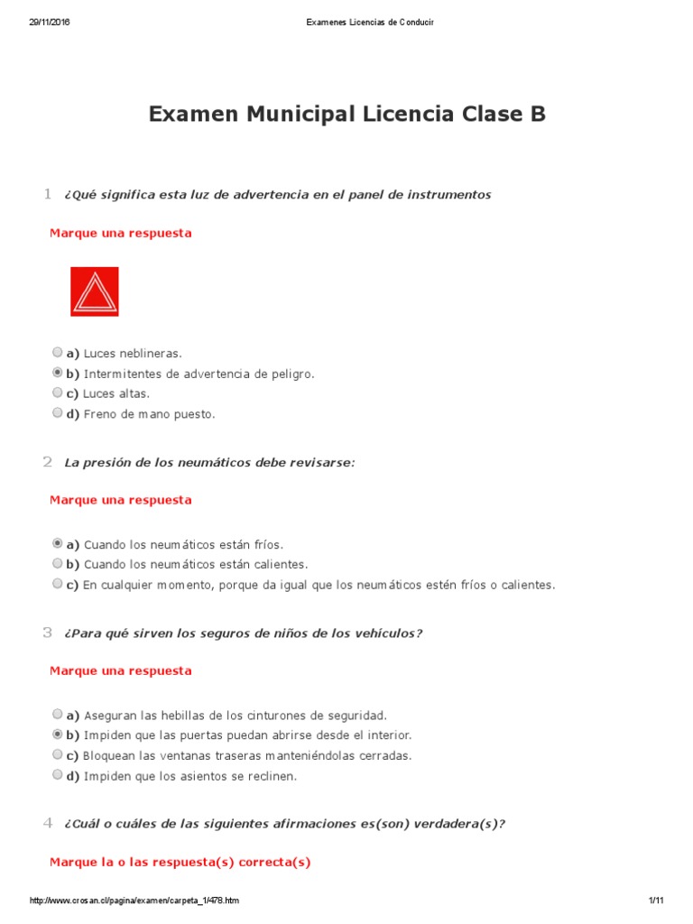 Examenes Licencias de Conducir 1 | PDF | Peatonal | Neumático