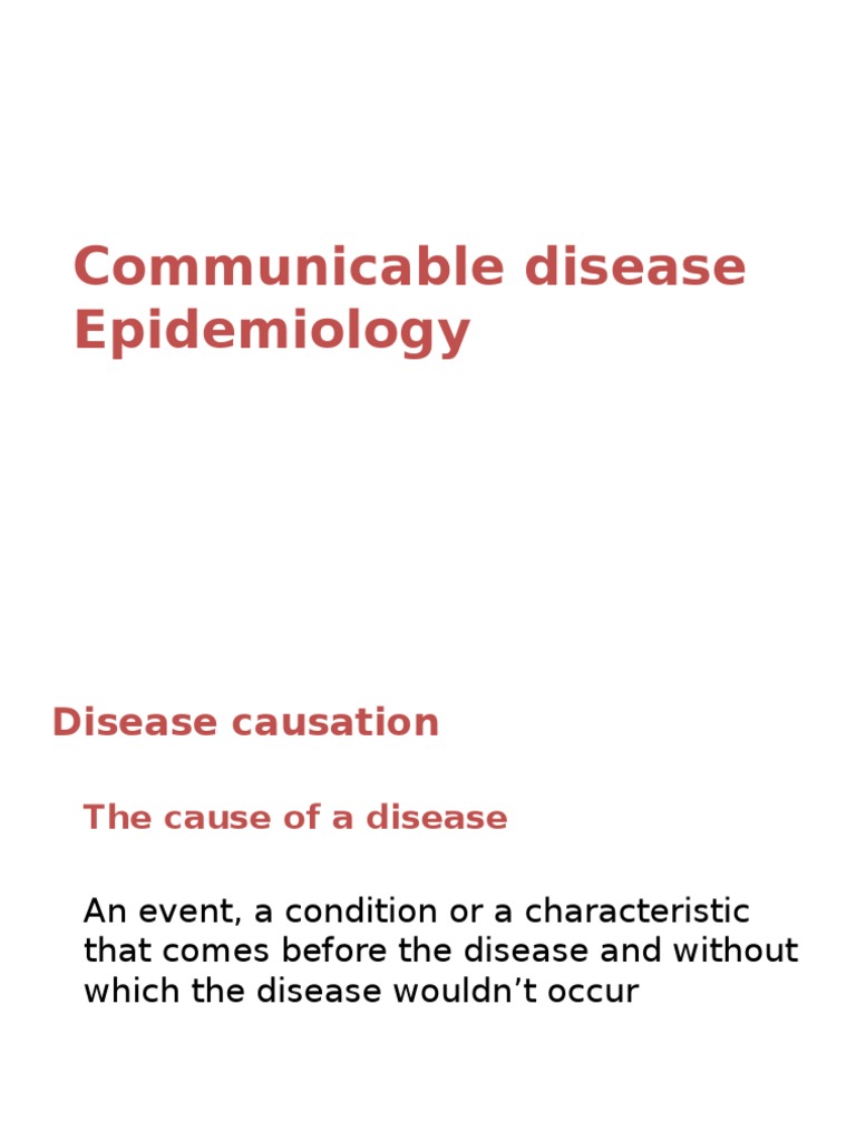 Lecture Nursing Communicable Disease Epidemiology | PDF | Transmission (Medicine) | Infection