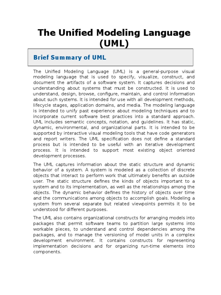 Uml | PDF | Unified Modeling Language | Use Case