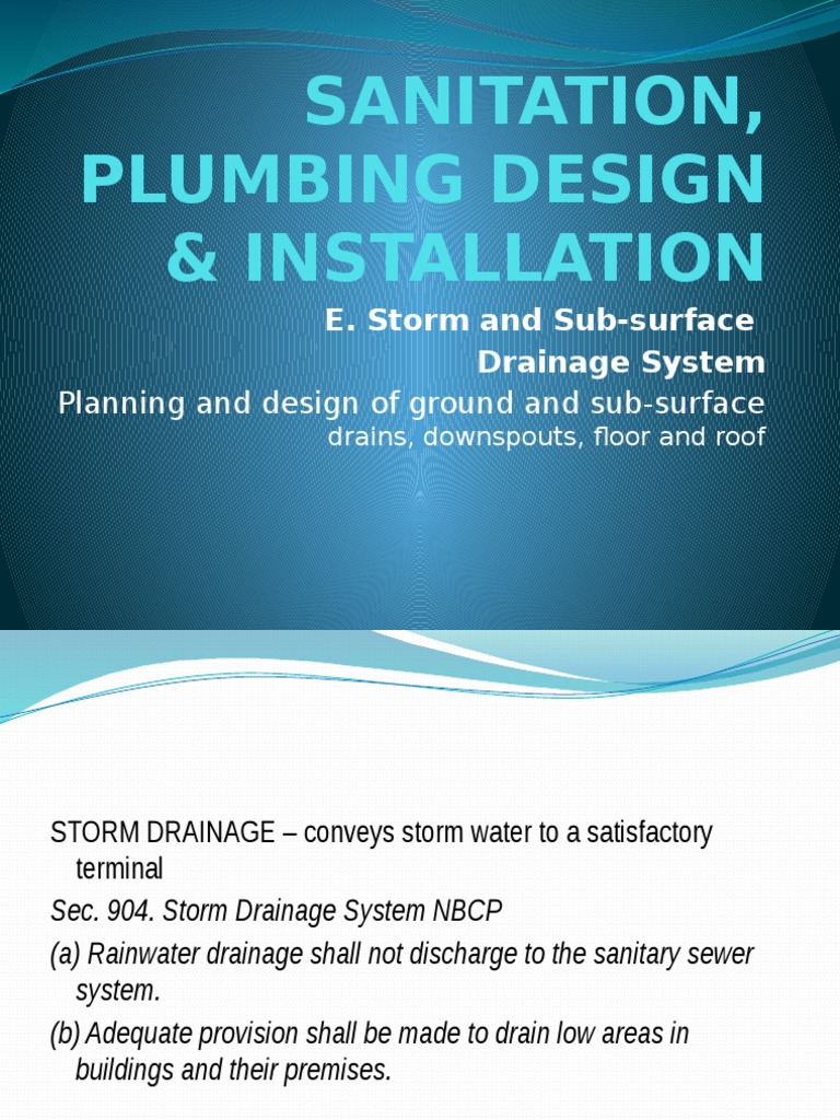 Storm Water Drainage Systems: Definitions, Design Considerations, and ...