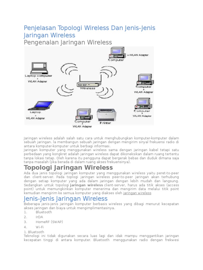 Penjelasan Topologi Wireless Dan Jenis | PDF | Teknologi & Rekayasa