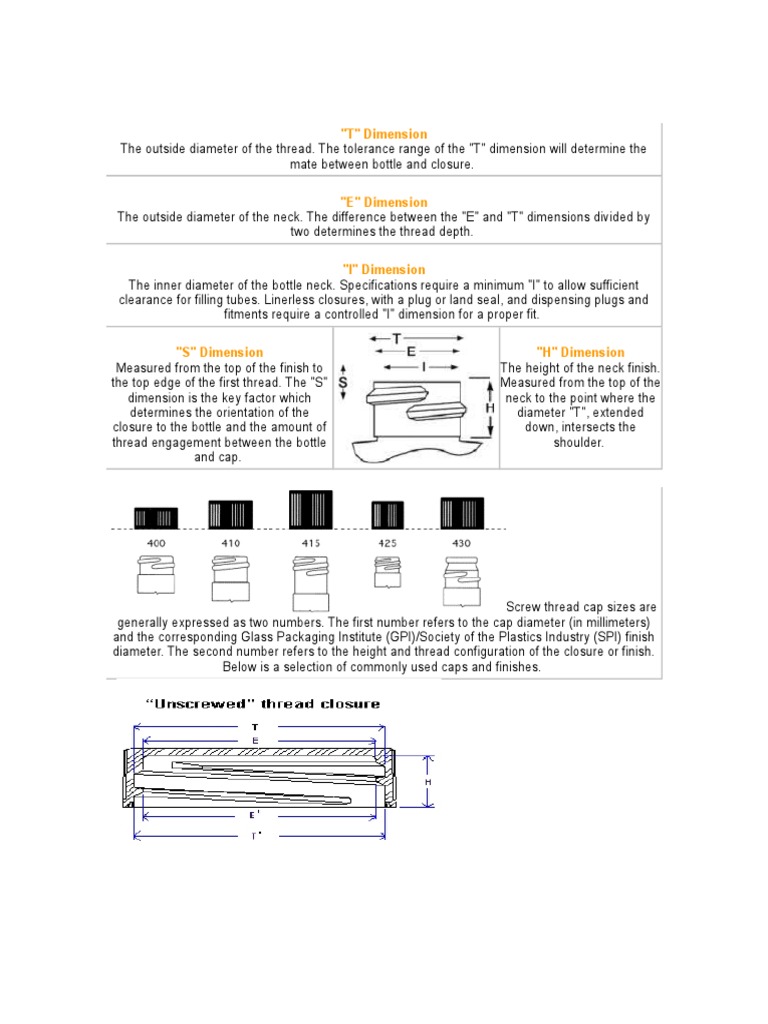 Cap and Neck Finishes | PDF