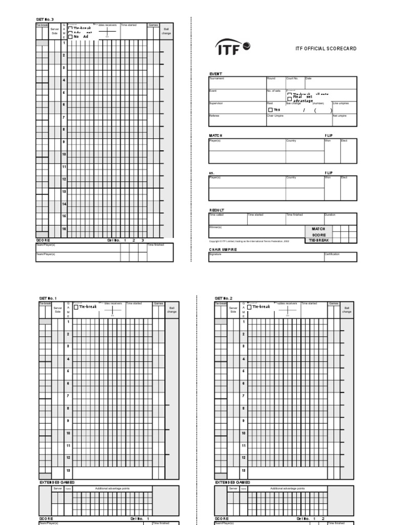 SET No. 3 Tie-Break Adv. Set No Ad: Itf Official Scorecard | PDF