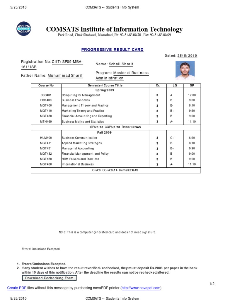 COMSATS Grading System Overview 2025 | PDF | Computers | Technology ...