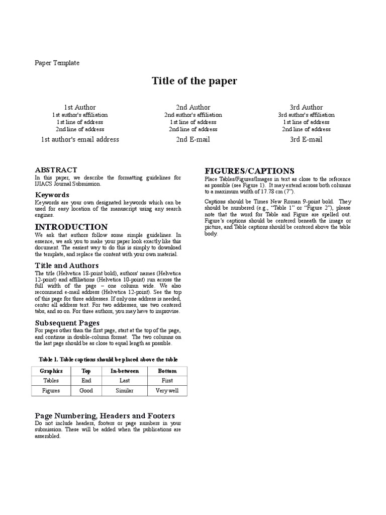 Title of The Paper: Figures/Captions | PDF | Times New Roman | Search ...