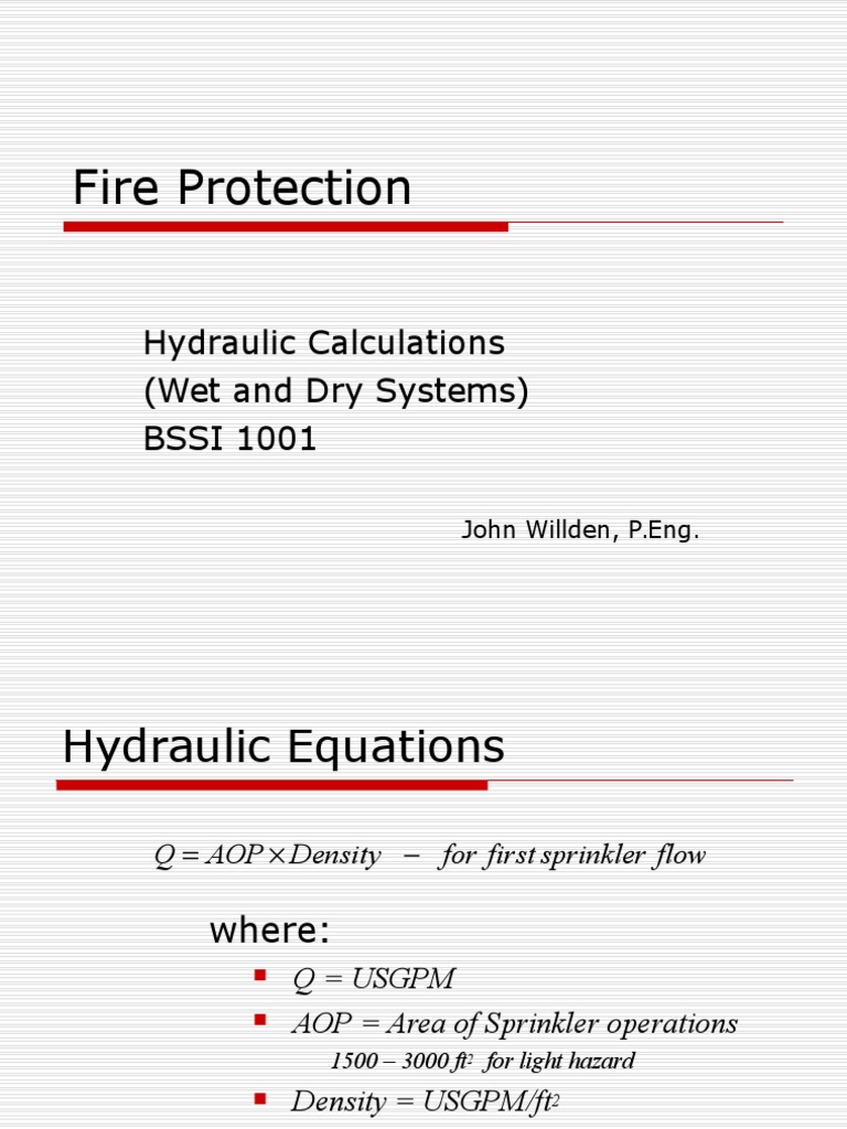 Fire Protection Hydraulic Calculations | PDF | Fire Sprinkler System ...